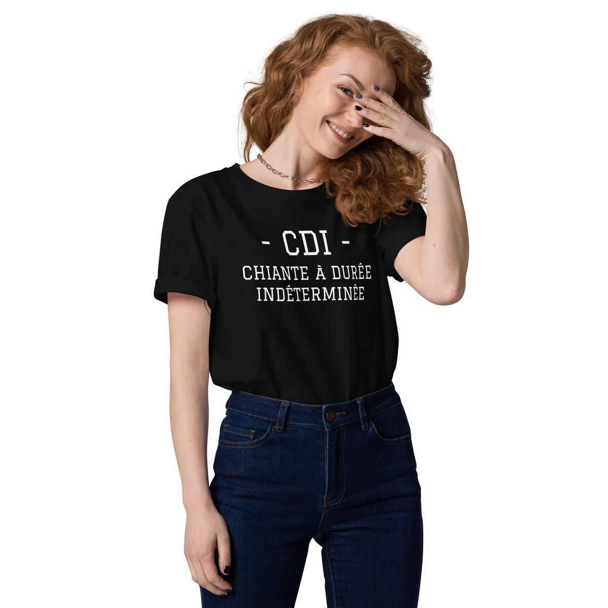 T-shirt humour femme premium - CDI Chiante à durée indéterminée & Ici ...