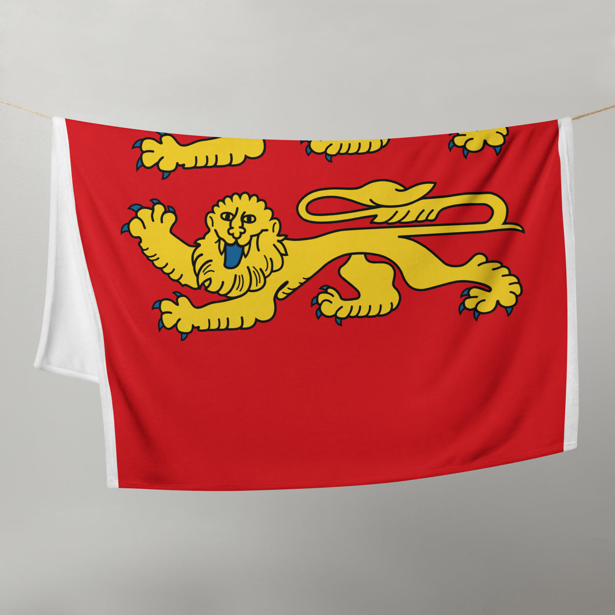 Plaid Drapeau Normand deux léopards- Jetée de canapé Cadeau Normandie ...